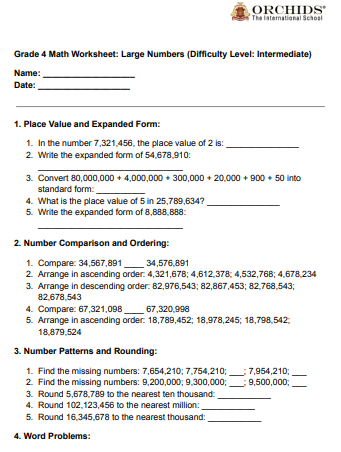 Large Number Patterns