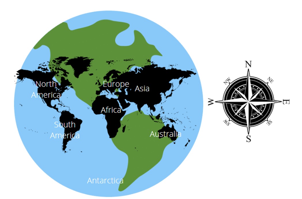 Asia Is in______________ Direction of Africa. Europe Is in ...